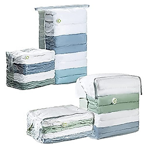 TAILI Cube Vacuum Storage Bags Jumbo 8 Pack and Super Jumbo Cube Space Saver Vacuum Storage Bags 6 Pack