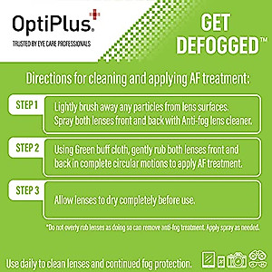 OptiPlus Anti-Fog Lens Cleaning Spray Kit l Cleaning Spray and Microfiber Cloth for Glasses, Laptops Screens, Smart Phones, Optical Lens, Goggles, Watch Screen and More l Defogging and Cleaning l 2oz