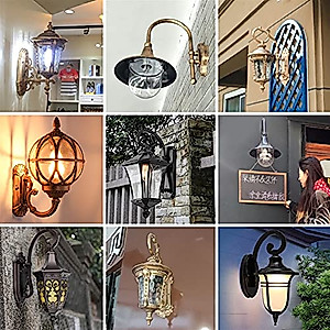 European Wall Light Residential Villa Courtyard Wall Lamp Outdoor Waterproof IP54 Wall Light Garden Home Hotel Aisle Aluminum Wall Lantern European Antique Spherical Glass Sconce E27 Fixture