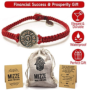 Red String Macrame Prosperity Financial Success & Evil Eye Protection Bracelet for Women with Silver Coin Charm - Gift for new job, long distance relationship gift, new business gift