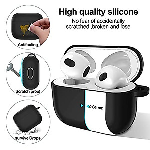 AirPods Pro 3rd Case with Lanyard TPU Shockproof Full-Body Protective Case Cover Soft Rubber Texture for AirPods Pro 3rd Generation (Black+Purple)