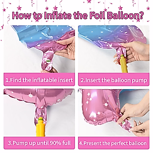 40 Inch Gradient Blue Pink Number 9 Balloon, 9th Birthday Balloons, 11Pcs Pearl Light Purple Pink Blue Latex Balloons 9 Foil Balloon for Kids Girl 9th Birthday Mermaid Party Decorations Anniversary