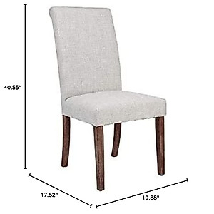CangLong Classic Upholstered Accent Single Pack Dining-Chair Side Chair Kitchen Room Chair, Grey