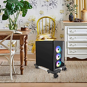 Zerayo Computer Tower Stand,PC Stand Shelf for Floor,CPU Stand with 4 Silent Rolling Casters Mobile Pc Holder,Suitable for Most Game Cases On Computer Tower Floor Stand