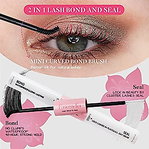 Fowendia Lash Extension Kit Lash Clusters DIY Eyelash Extension Kit with 10-16mm Individual Lashes D Curl Lash Bond & Seal and Remover Lash Applicator for Eyelash Extensions Beginners(F01,Kit)
