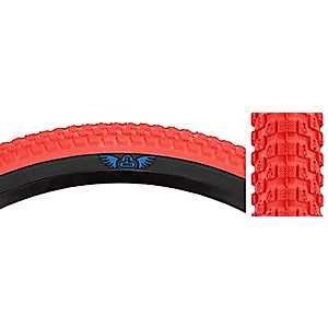 SE Bikes Cub 20 x 2.0 BMX OEM Replacement All Terrain Dirt Street Wire Bead Two Bike Tire Pair (Red Black)