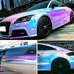 Holographic Rainbow Neo Chrome Car Vinyl Wrap Gloss Air Bubble Free Adhesive Decal Sticker Film Sheet DIY