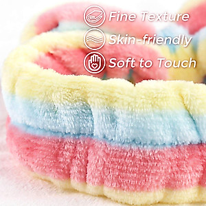 3 otters Makeup Headband, 8PCS Spa Headband Bow Washing Face Headbands Soft Microfiber Headband for Girls Women Gift