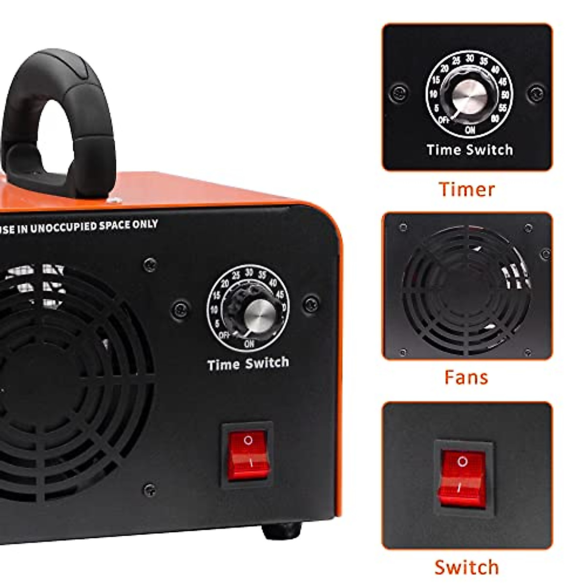 Industrial Ozone Machine, 20000 mg/h Ozone Machine Odor Remover, Deodorizer for Bigger Space, 2 Timing Functions & Carry Handle, Basement, Warehouse, or Factory