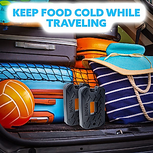 Kona Black/Ice 2 Pound Ice Packs for Coolers - Long Lasting Design - Refreezable Reusable Cooler Ice Pack (4)