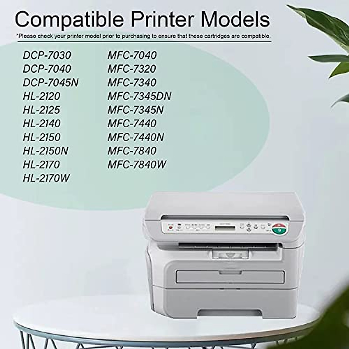 1 Pack Black Compatible TN360 Toner Cartridge Replacement for Brother DCP-7030 7040 7045N HL-2120 2125 MFC-7320 7340 Printer Toner Cartridge