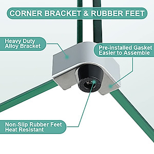 Apromise Fire Pit Wind Guard - 17.5" x 17.5" x 7" Fire Pit Glass Wind Guard for Square Fire Pit Table | 5/16-Inch Thickness Tempered Glass & Hard Aluminum Corner Brackets
