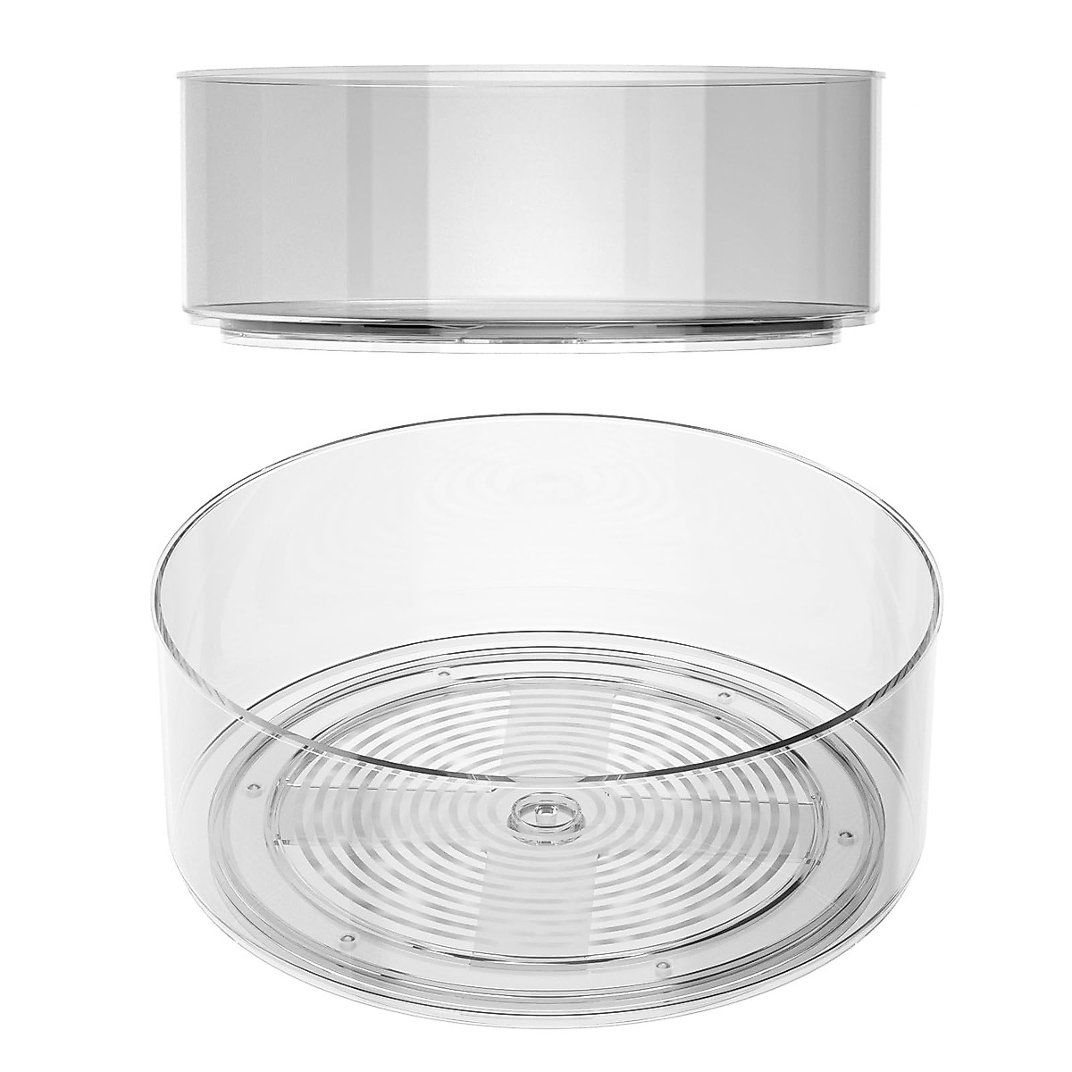 G.a HOMEFAVOR 2 Pack Lazy Susan 9" Clear Plastic Turntable Organizer Rotating Spice Rack Kitchen Storage Cosmetic Makeup Organizers for Pantry, Countertop, Fridge, Shelf, Vanity, Bathroom