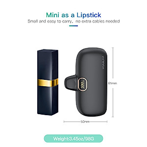 Kuulaa USB C Power Bank Fast Charging, 5000mAh Plug-in Portable Charger & Type C Input/Output Battery Pack 26800mAh