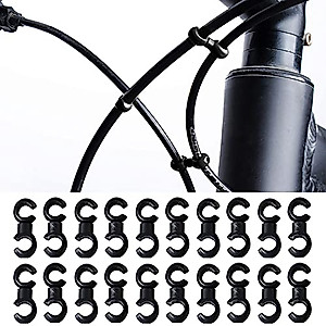 VANICE 20 Pcs Bicycle Brake Cable S Style Clips Buckle Hose Guide Black Cross Line Clip for Road Bike MTB