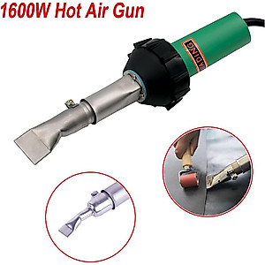 110V 1600W Plastic Welding Gun Hot Air Heat Gun Adjustable Temperature PVC TPO Welding Kit Accessories Speed Nozzle Roller Dolphin Knife Hook