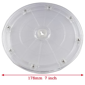 SDTC Tech 2 Pack 7 Inch Lazy Susan Turntable Organizer 360 Degree Rotating Swivels Round Clear Acrylic Turntable Holder for Kitchen Corner Cabinets, Spice Rack, Table Cake Decorating, etc