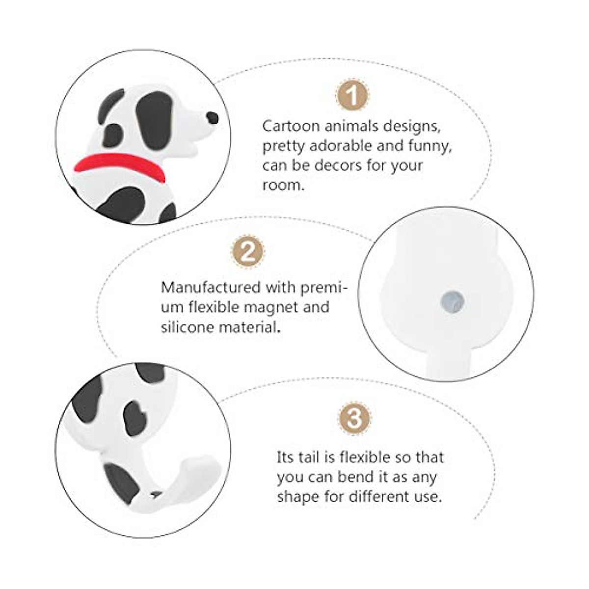 Baluue 2pcs Magnetic Hooks Cartoon Animals Fridge Magnets Wall Hook Coat Hat Hook for Hanging Towels and More (P3+P4)