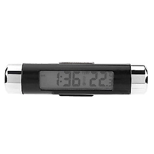 Qiilu Car Digital Clock Thermometer, Car Digital Clock with Thermometer, Portable Clock for Car Dashboard Clip-On LED Backlight Only Celsius
