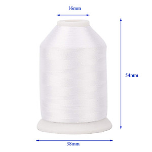 Simthread 4 White 2 Black 60WT Sewing Bobbin Fill Machine Embroidery Thread - 1500 Meters Spool Each…