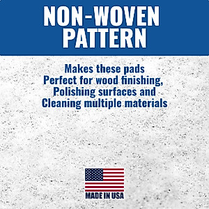 Peachtree Woodworking Supply 10 Pack of White Non Scratch Non-Woven Pads for Cleaning/Polishing and Multi Purpose Use in Your Home •Workshop or DIY Garage Shop Made in The USA