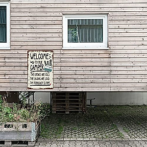 Camper Decor Camping Accessories For Campers Rv Decorations For Inside Sign Metal Tin Signs Funny Campsite Rules Travel Trailer Wall Decor Personalized Welcome Gifts