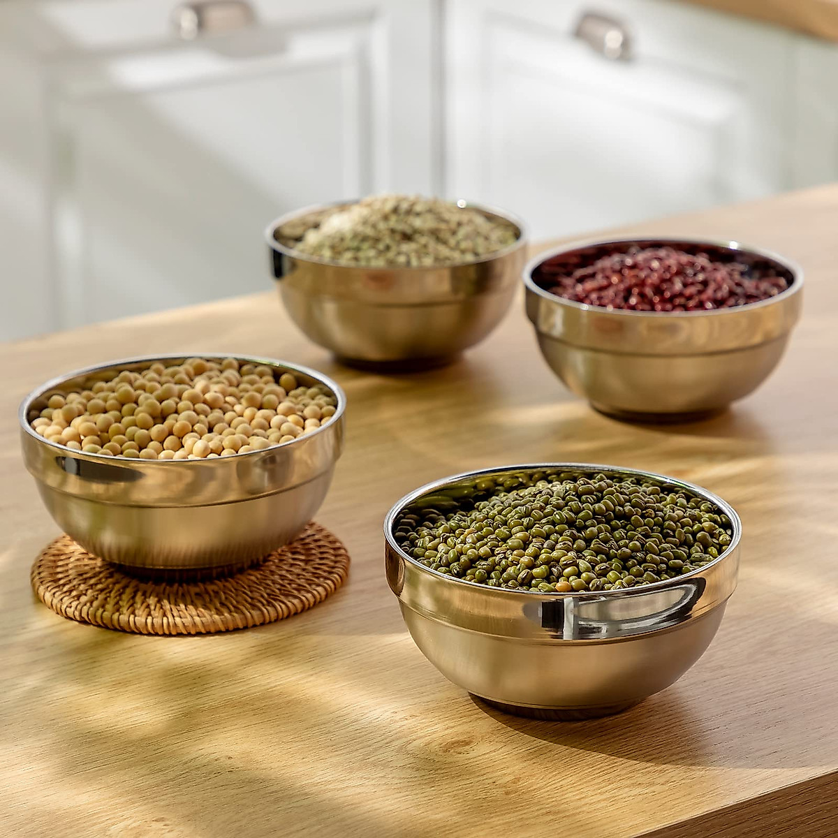 20 Pcs Stainless Steel Bowls Set 17 oz Double Walled Insulated Soup Bowls Snack Metal Bowl for Ice Cream Salad Noodles Sauces Serving, Easy to Clean, 5.1 x 2.6 Inch