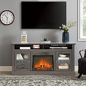 Innoflame 23" Electric Fireplace Insert, Fireplace Heater with Remote, Adjustable 4 Flame Brightness, Log Set, Low Noise, 8H Timer, Overheating Protection, 1400W (23" X 19.7")