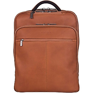 Kenneth Cole REACTION Manhattan Commuter Slim Backpack 16" Laptop Computer & Tablet Travel, Business, Work, School Bookbag, Cognac, Colombian Leather