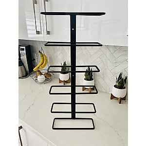 TheRackCo. Wall Series - Center Frame Metal Wall Mount Wine Bottle Rack, Black (6 Bottles)