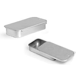 Baoblaze Metal Slide Top Tin Containers (small) for Crafts Geocache Storage Survival Kit by Grand Parfums (pack of 3)