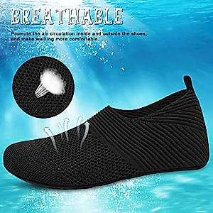 ANLUKE Womens Mens Water Sports Shoes Barefoot Quick-Dry Aqua Yoga Socks Slip-on (40/41, KBlack)
