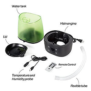 REPTI ZOO Reptile Automatic Fogger 2 in 1 Digital Timing & Hygrostat Humidifier Remote Control 4L Large Tank Reptile Terrarium Fogger with Extended Hose for Bearded Dragon/Lizard/Gecko/Snake/Tortoise