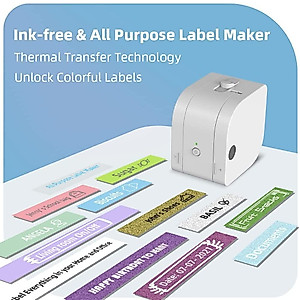 Bluetooth Label Maker, P12 Label Printer Compatible with iOS, Android, Easy-to-Use App, Great for School Home Office Organization Outdoor Use, Includes 1 Label Tapes