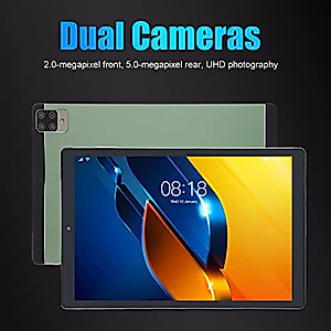 Zyyini Android 12 Tablet, 10.1in HD LCD Screen, 5G WiFi Calling Pad, Front 200w Rear 500w Dual Camera, Long Lasting Battery, 10 Cores Tablet PC 6GB 128GB(Green)