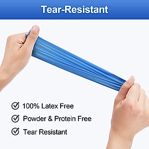 Schneider Blue Vinyl Synthetic Exam Gloves, Large, Box of 100, 4-mil, Powder-Free, Latex-Free, Non-Sterile, Disposable Gloves