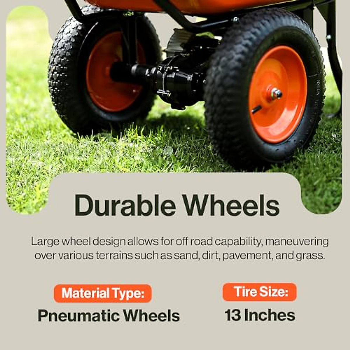 SuperHandy Wheelbarrow Utility Cart Electric 24V DC 330lbs Max Load Barrel Dump Material Debris Hauler (Amazon Exclusive)