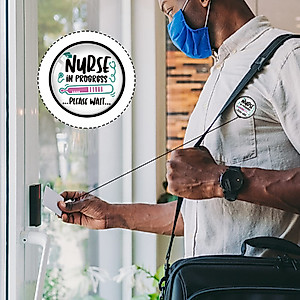 YAZMEEN Nurse in Progress Please Wait Retractable Badge Reel with Alligator Clip Funny ID Badge Holder Funny Nurse Student Badge Clear Name Card Holder for RN LPN CNA Nursing Doctor Teacher Student