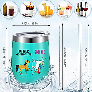 Other Godmothers Me Unicorn Wine Tumbler, Godmother Appreciation Gift from Godchild for Mother's Day Baby Pregnancy Announcement, 12 oz Stainless Steel Insulated Coffee Mug for God Mom, Friend