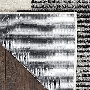 Nourison Modern Passion Geometric Ivory/Grey 5' x 7' Area -Rug, Easy -Cleaning, Non Shedding, Bed Room, Living Room, Dining Room, Kitchen (5x7)