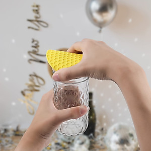 LUTER 4pcs Jar Gripper Pads, Honeycomb Silicone Jar Opener Grippers Multifunctional Round Rubber Jar Gripper Pads for Elderly Kids Arthritic Hands (Multicolor)