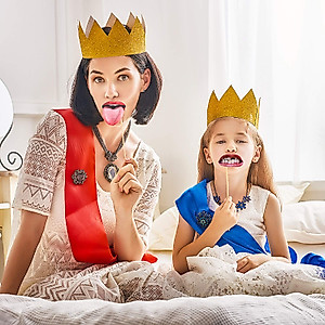 Party Photo Booth Props, Funny Mouth Lips Photo Booth Prop, Funny Mouth DIY Set with Wood Stick Selfie Props Accessories for Birthday/Wedding/Graduation/Halloween Party (Mouth Lip, 40 Pieces)