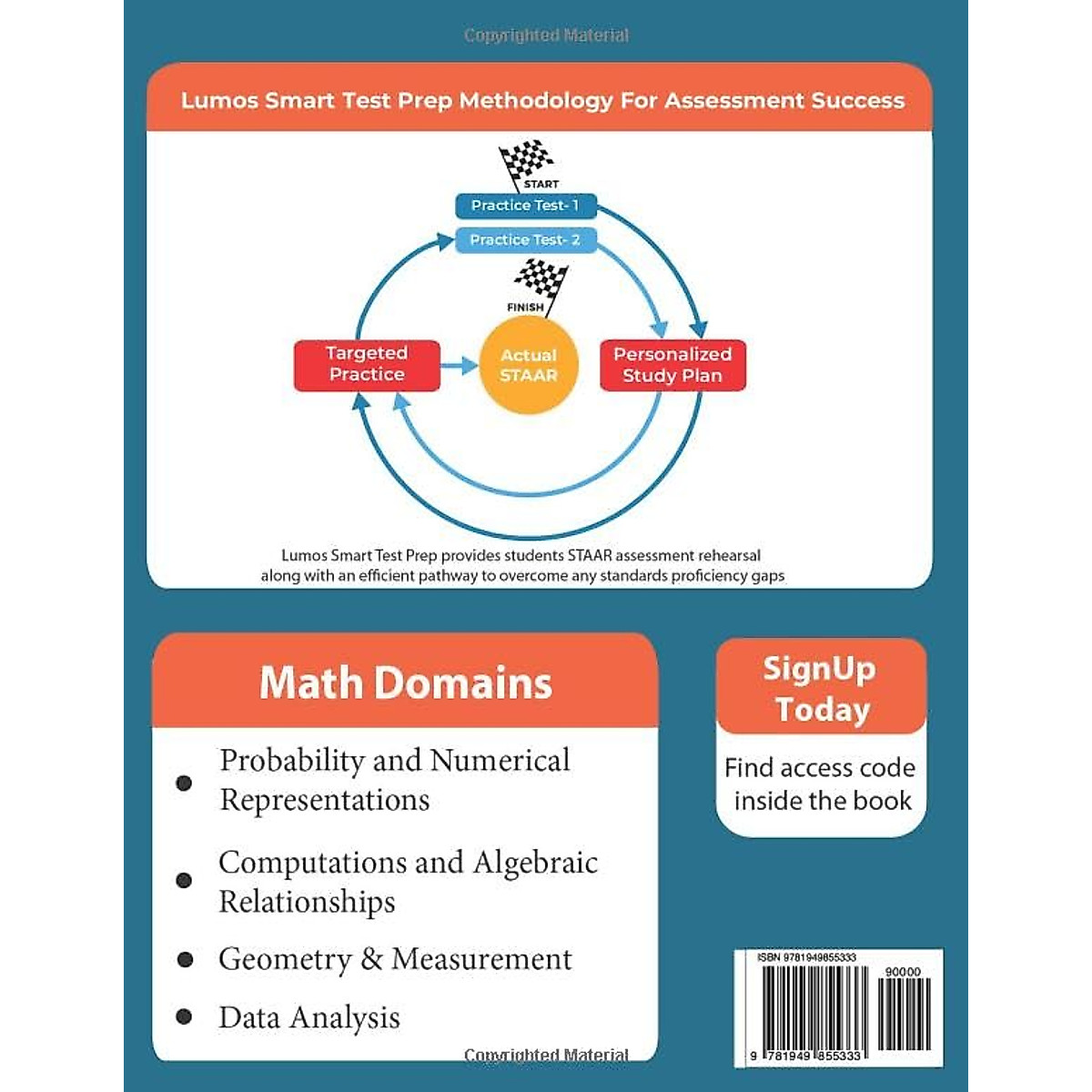 TEXAS STAAR Test Prep: 7th Grade Math Practice Workbook and Full-length Online Assessments: STAAR Study Guide (STAAR Redesign by Lumos Learning)
