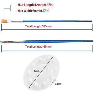 65Pcs Paint Brushes Tray Palettes Set,60pcs Flat Paint Brushes 5 PCS Round Paint Pallets,Small Paint Brushes Bulk Acrylic Oil Watercolor Artist Painting Brushes for Classroom Crafts Party Painting