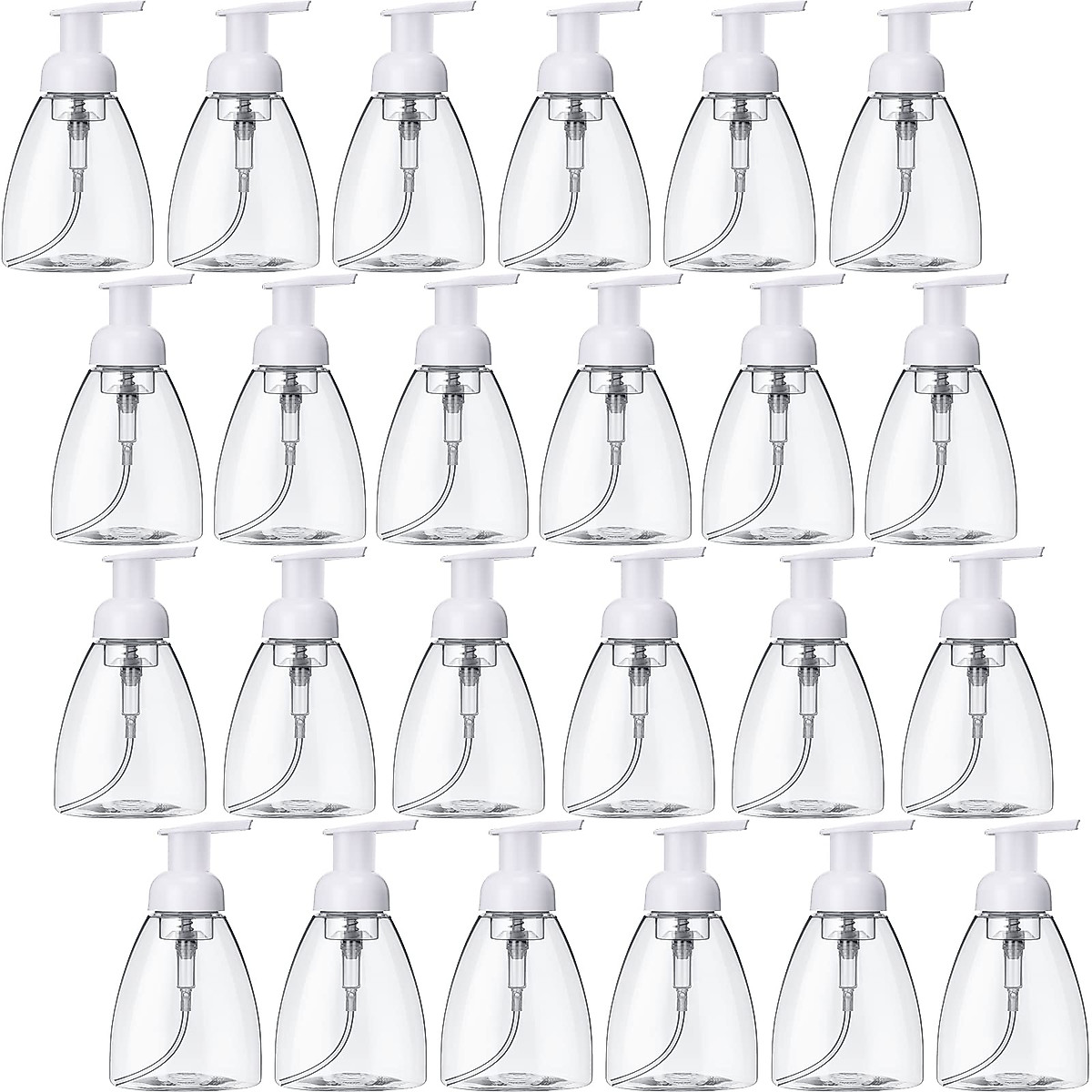 24 Pack 24 Pcs 8 oz Foaming Soap Dispenser Foaming Pump Bottle Pump Bottles Hand Soap Pump Foam Dispenser Bottle Plastic Press Bottles Empty Refillable Plastic Container for Liquid Soap Shampoo