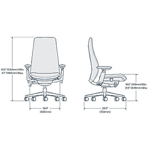 Haworth Fern Office Chair – Ergonomic and Stylish Desk Chair with Breathable Mesh Finish - Without Lumbar Support (Coal)