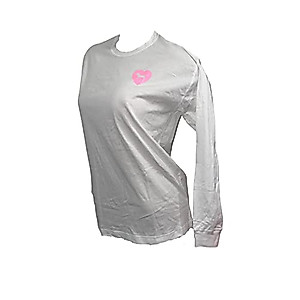 Victoria's Secret Pink Cotton Long Sleeve Campus Oversize Glitter Tee/T-Shirt Size Medium Color White New