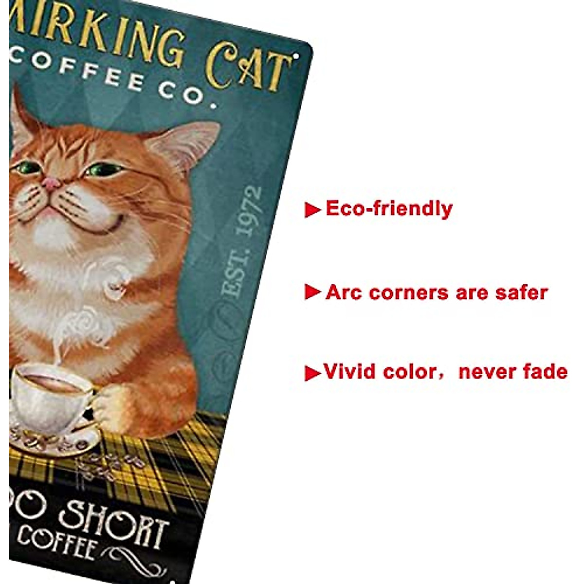 Smirking Cat Metal Tin Sign Wall Plaque Retro Coffee Shop Bar Club Pub Decoration Poster 8x12 inch Sign3