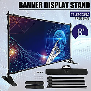 ZBPRESS 10x8 ft Adjustable Backdrop Banner Stand,Large Display Step and Repeat Stand,Portable Backdrop Banner Stand for Parties Wedding Photoshoot Exhibition Background,with Carrying Bag