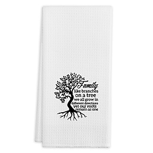 Family Like Branches On A Tree Kitchen Towels Tea Towels, 16 X 24 Inches Cotton Modern Dish Towels Dishcloths, Dish Cloth Flour Sack Hand Towel for Farmhouse Kitchen Decor,Housewarming Gifts,Mom Gifts
